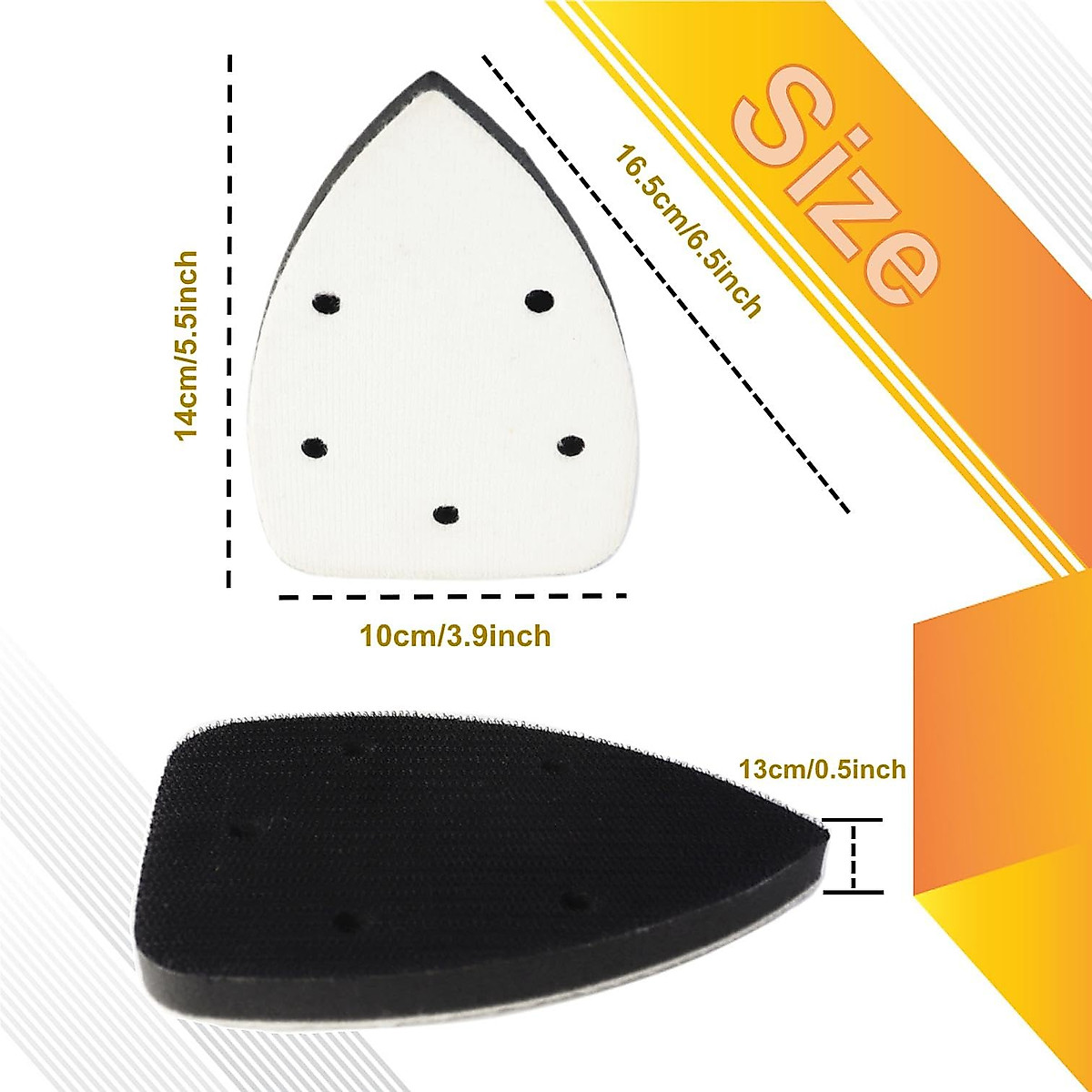 33pcs Sand Paper Mouse Sander Sandpaper 60-1500 Grits with 2pcs Detail Sander Paper Interface Pad Hook and Loop Triangle Sanding Pads with 5 Holes for 140mm Sanding Machine