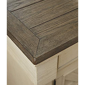 Signature Design by Ashley Bolanburg Farmhouse 1 Drawer Nightstand with Outlets & USB Charging Ports, Antique White