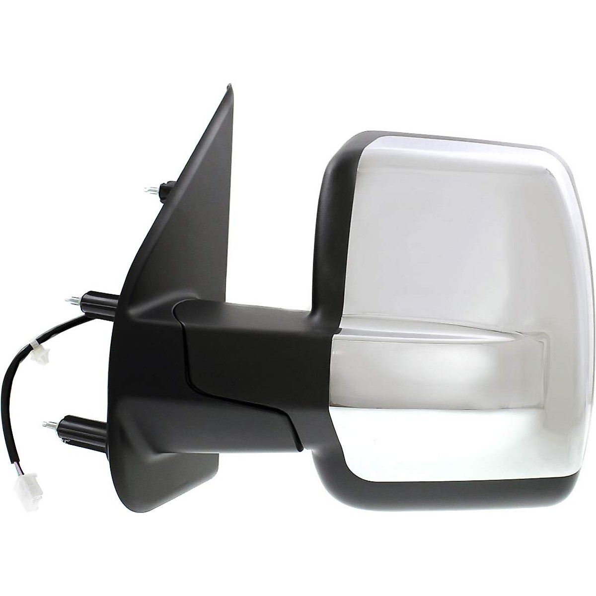 Kool Vue Driver Side Power Heated Mirror for Nissan NV2500 NV3500 NV1500 2012-2021 Manual Fold With Spotter Glass; Without Signal Light Chrome