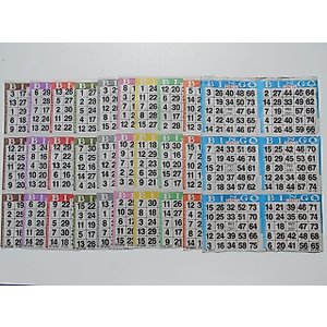 SmallToys Bingo Paper Game Cards - 6 Cards - 10 Sheets - 100 Books - 8 Inch by 12 Inch Size Disposable Sheet - Made in USA