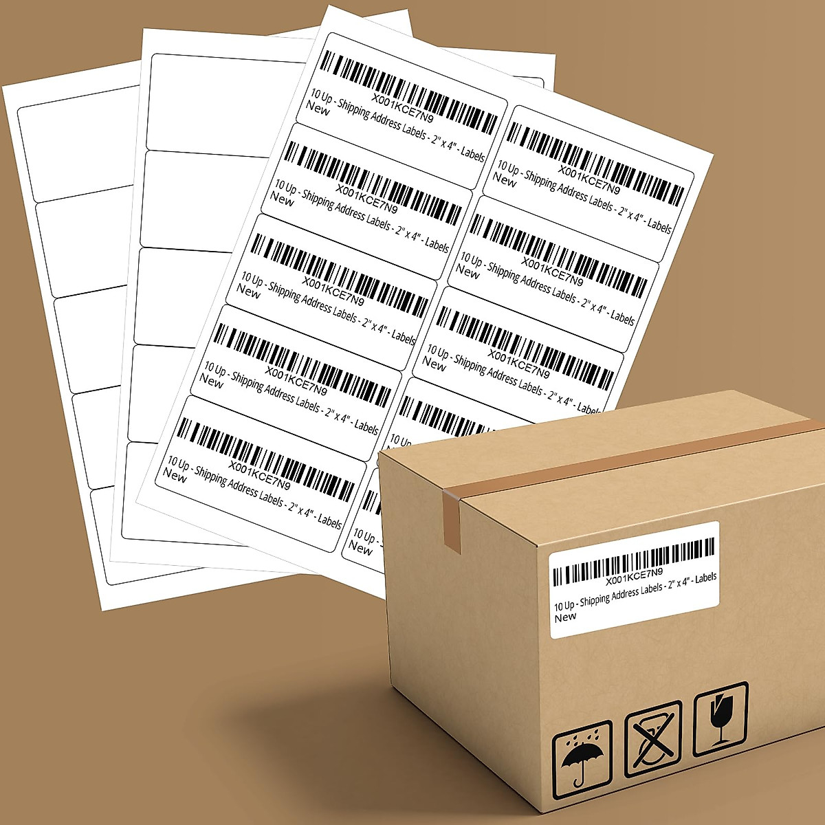 FungLam 2x4 Shipping Address Labels for Laser & Inkjet Printers, 300 Printable White Sticker Labels, 10 per Page Mailing Labels, Permanent Adhesive (30 Sheets, 300 Labels)