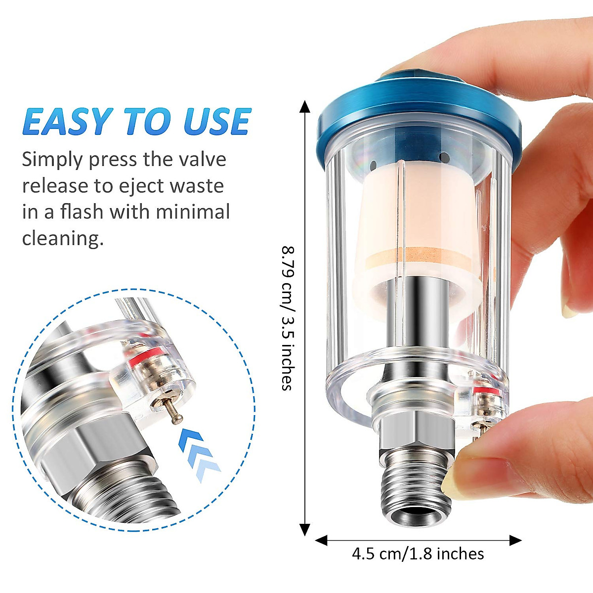 3 Pcs Compressed Air Filter Water Oil Separator 1/4 Inch NPT Inlet and Outlet Airbrush Filter Moisture Separator for Air Line Compressor Fitting, 90 PSI