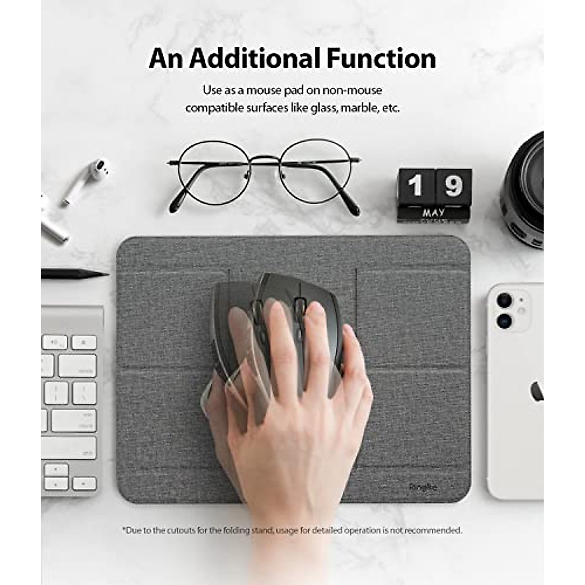 Ringke Folding Stand 2, Portable & Foldable Design Lightweight Anti-Slide Open Space Cooling Two Elevation Adjustments Invisible Laptop Stand for MacBooks, Tablets, Laptops and Notebooks - Gray