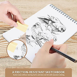Utron 2 Pack Sketch Book, 5.8” x 8.3” Small Sketch Pad,100GSM/68LB Sketchbook for Drawing, A5 Drawing Paper, Thick Small Drawing Notebook for Painting Beginner, Artist (50 Sheets/Pack)