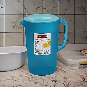 Rubbermaid Limited Edition Dishwasher Safe Pitcher, 1 Count (Pack of 1), Blue