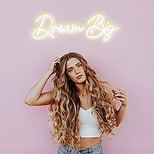 Dream big Neon Sign For Wall Decor, Neon Lights for Bedroom Led Signs, Dream Led Neon Signs For Birthday Gifts, Bar Restaurant Party Art Wall Decorative 23.2 * 7.6 Inch