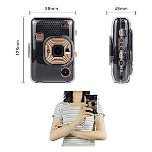 Hurricanes 4 in 1 Accessories Bundle Kit for Fujifilm Instax Mini Liplay Camera (Transparent Camera Case,60 Photo Frame Stickers,Wall Hanging Frames, Clips with String)