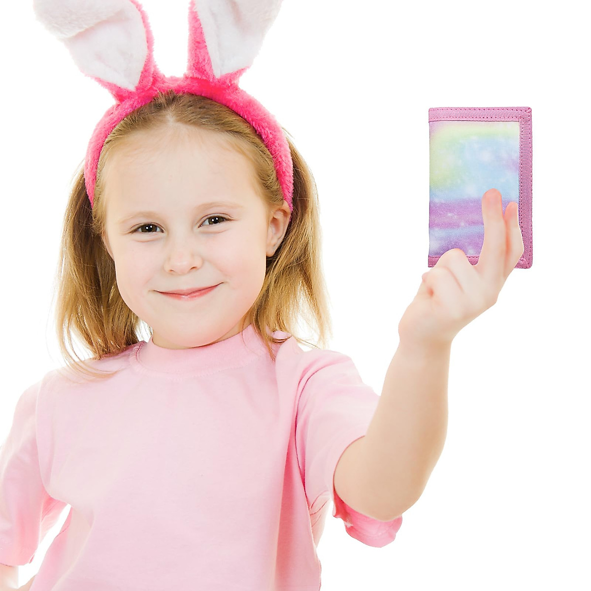 AI-DEE RFID Trifold Canvas Outdoor Cartoon Wallet for Kids/Slim Front Pocket Wallet with Zipper (Mermaid)