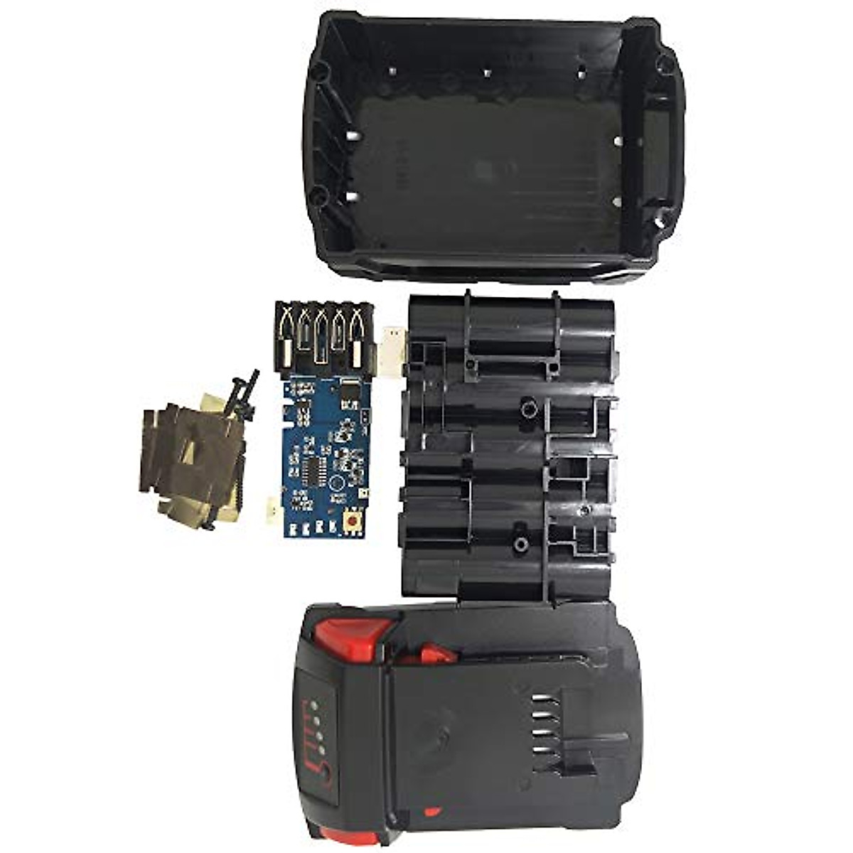 Laipuduo 18V 5.0Ah 4.0Ah 3.0Ah Replacement Battery Plastic Case for Milwaukee 18V M18 M18B 48-11-1820 48-11-185048-11-1828 48-11-10 Li-ion Battery Cover Part