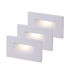 CLOUDY BAY 120V Dimmable LED Indoor Outdoor Step Light,3-Pack,3000K Warm White,Stair Light,White Finish