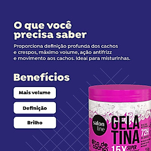 Salon Line Linha Tratamento (#ToDeCacho) - Gelatina Vai Ter Volume Sim! 550 Gr (Curls Treatment Collection - Volume Increase Gelatin Net 19,04 Oz)