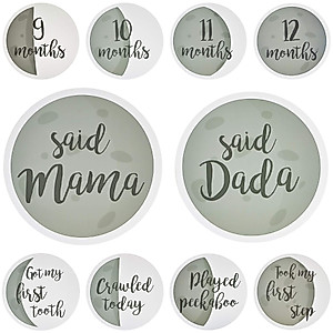 Baby Monthly Milestone Blanket with 20 Milestone Moments Props for Boy & Girl, Photography Blankets, Organic Thick Fleece Blanket Backdrop for Personalized Month Pictures for Girls and Boys