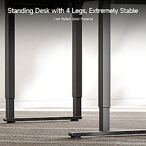 ONBRILL Standing Desk, 71x43 Inches L Shaped Desk with 4 Legs, Dual Motor and Memory Controller, Electric Stand Up Desk Adjustable Height from 28-46 Inches for Computer Workstation