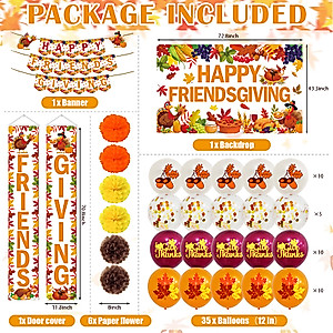 Happy Friendsgiving Banner Thank You Banner and thanksgiving balloons for Friendsgiving Decorations Happy Thanksgiving Decorations Thanksgiving Birthday Decorations Thanksgiving Party Decorations