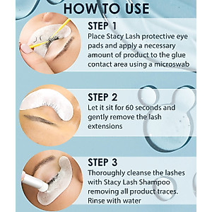Lash Remover for Lash Extensions by Stacy Lash (0.51 fl.oz / 15 ml) Eyelash Extension Remover / 60 Sec Dissolution Lash Glue Remover/Professional Eyelash Remover for Extensions/Lash Tech Supplies