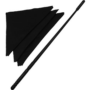 Flute Cleaning Rod with 3pcs Cleaning Swabs Flute Cleaning Kit Flute Cleaner Flute Polishing Cloth, Black