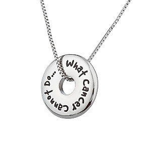 Beads & Pearls Jewelry Cancer Awareness Necklace- What Cancer Cannot Do Survivor Pendant Necklace, Cancer Gifts for Women, 18"