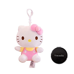 AmBealla Cartoon Keychain Pendant Doll cute Classic Plush Doll Cute Accessories Key Ring Pendant (Pink)