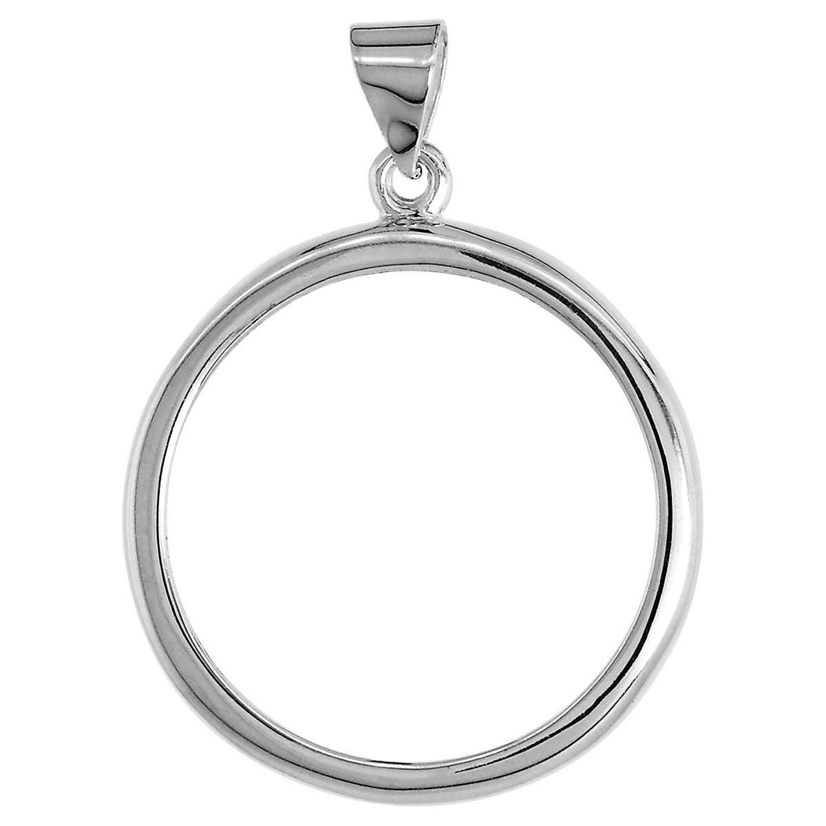 Sterling Silver Quarter Dollar Bezel 24 mm Coins Prong Back Round Edge 25 Cent Coin NOT Included