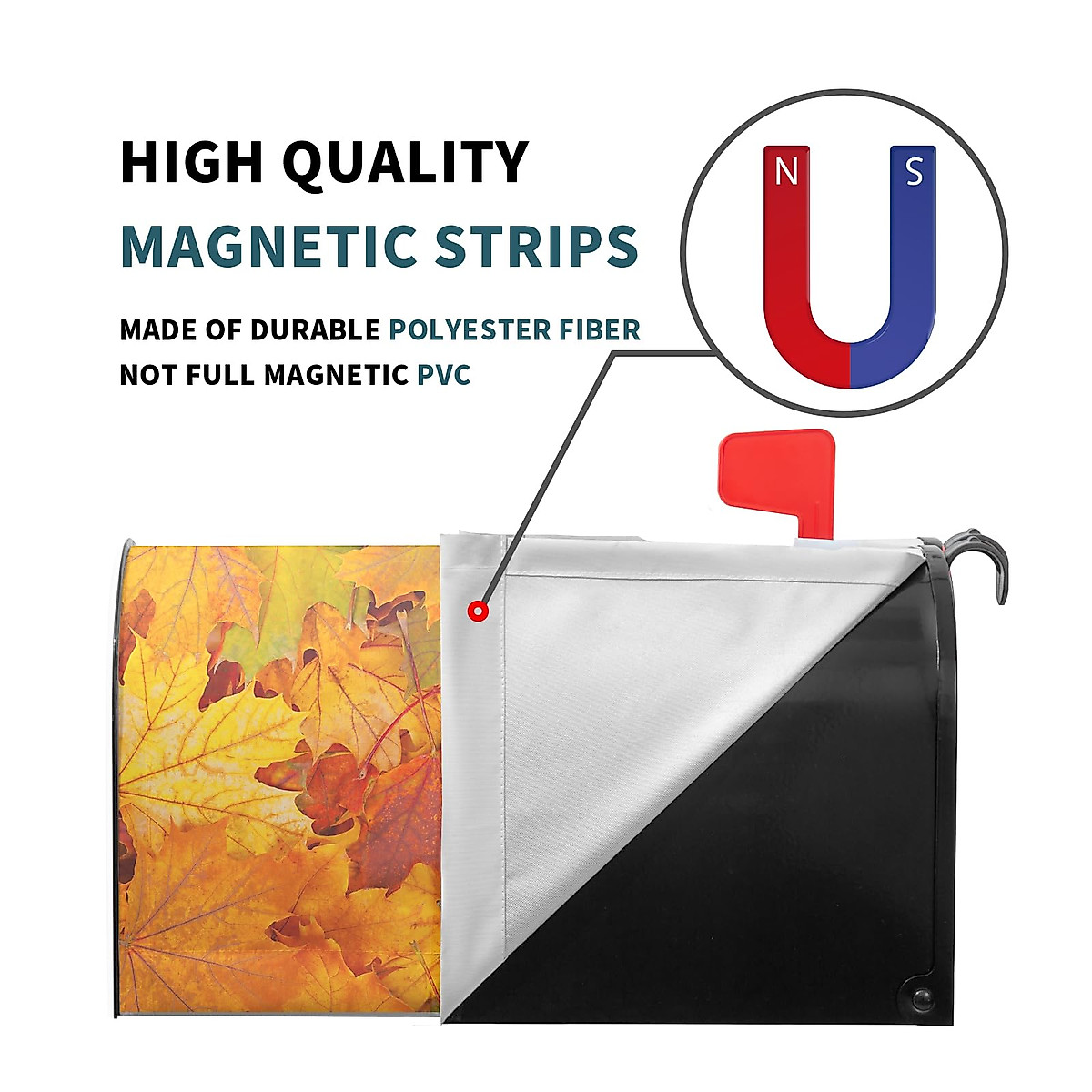 Granbey Fall Maple Leaves Mailbox Cover Magnetic Custom Autumn Decor Colorful Painting Wraps Post Letter Box Decorative for Outside Garden Yard Home Standard Mailbox 18x21 in