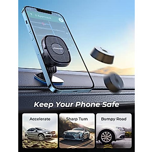 JOYROOM 2-Pack Magnetic Phone Holder for Car, [2022 Upgraded 6 Stronger N52 Magnets] Extreme Magnetism Car Phone Holder Mount for iPhone 14 13 Pro X XR, Samsung Galaxy etc