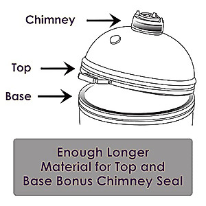 BONPAZ Large/XLarge Big Green Egg Gasket Replacement, High-Temp Seal Gasket for Smoker - High Temp Material, Not Need to Cut, 15Ft Long, 7/8" Wide, 1/6" Thick, Black