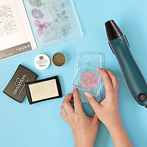 SmileTools Mini Heat Gun, Shrink Wrap Electrical Connections Heat Tool for DIY Craft Embossing, Paint Drying, Candle Making, Epoxy Resin, Dual Temp Hot Air Gun with Silicone Brush (x2)