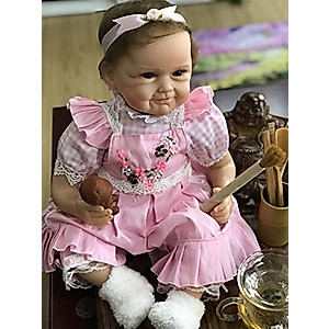 LOVEDOLL Reborn Baby Dolls Girls 22" Reborn Doll Silicone Vinyl Limbs Cloth Body Gift Sets