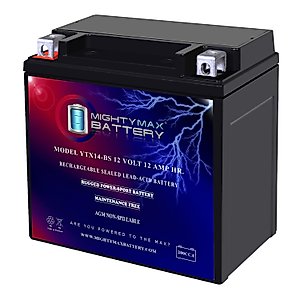 Mighty Max Battery YTX14-BS Replacement for Honda 650cc TRX650 FourTrax Rincon Std. 2005
