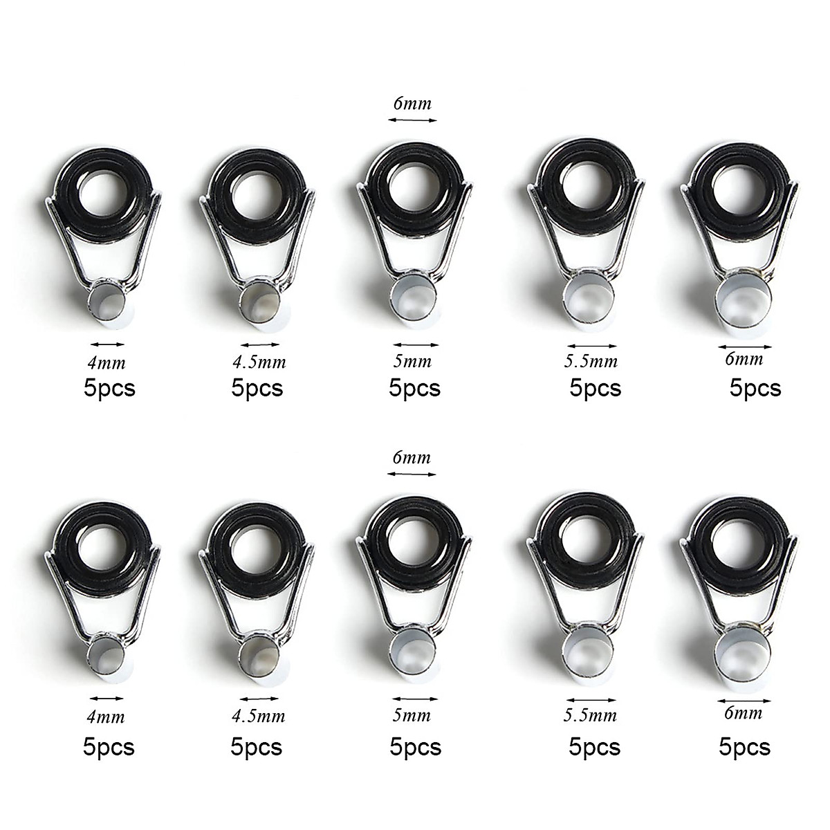 90Pcs Fishing Rod Pole Ring Stainless Steel Ceramics Fishing Rod Repair Kit Fishing Rods and Accessories