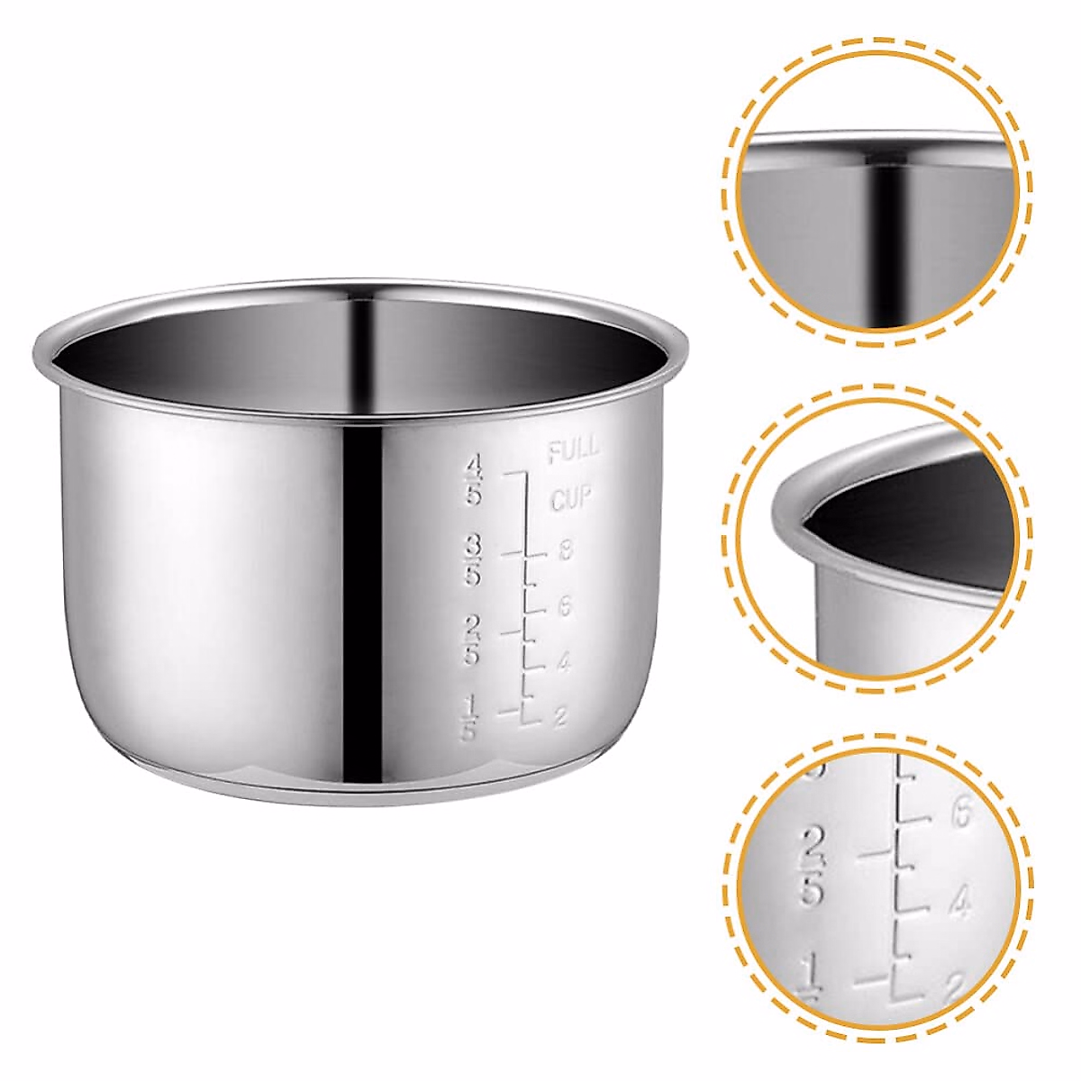 Cabilock Cooker Replacement Inner Pot Ceramic Inner Cooking Pot Cooking Pot Liner Container for Pressure Cooker Accessory 4L