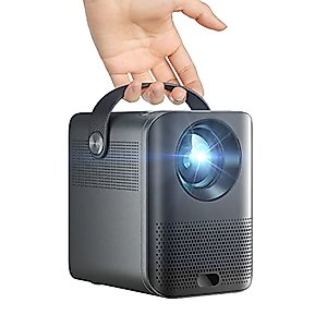WiFi Projector Native 1080P, 4K Supported Portable Projector Netflix-Licensed, Android TV 10.0 Movie Projector with 9000Lumens, 2.4/5G WiFi, 4D Keystone Correction, 120" Screen and Google Assistant