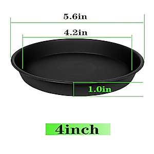 Angde 6 Pack of Plant Saucer 4 5 6 8 10 12 14 16 18 20 Inch Round, Plant Drip Trays for Pots, Plant Drip Tray, Flower Plant Pot Saucers, Pot Saucer 4", Plant Saucers for Indoors (5", Black)