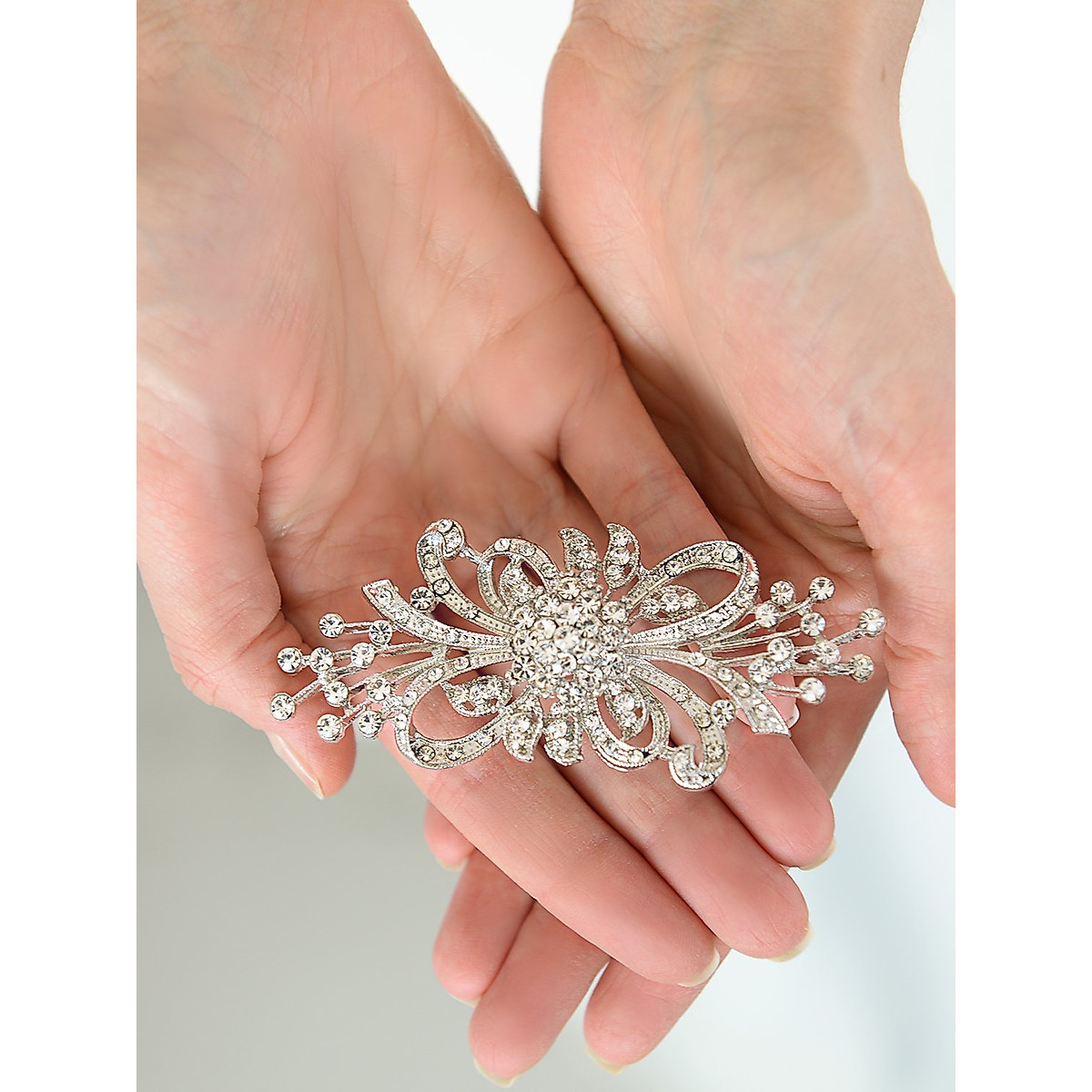 Mariell Antique Crystal Bridal Brooch Pin for Weddings, Bridesmaid, Mother of The Bride Jewelry Accessory