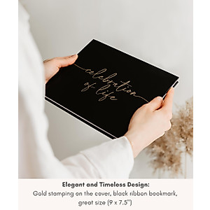 Lamare Funeral Guest Book for Memorial Service - in Loving Memory Funeral Guest Book | Celebration of Life Guest Book with Memory Table Sign & Back Pocket - Guest Sign in Book for Funeral Service