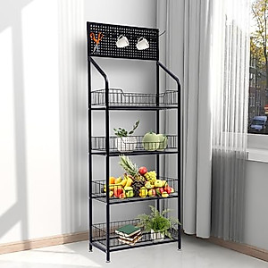 MEDEIYIBI 4-Tier Standing Shelf Units Kitchen Baker's Racks Organizer Holders with Wheels Snack Display Rack Household Metal Storage Rack for Bathroom Living Room Office Garage 19.6 x 10.6 x55in