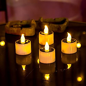 ZNYCYE Upgraded 10 Pack Solar Tea Lights, Solar Powered Tealights Outdoor Indoor for Lanterns Halloween Christmas Decor Camping Emergency Home Decor（Warm White）