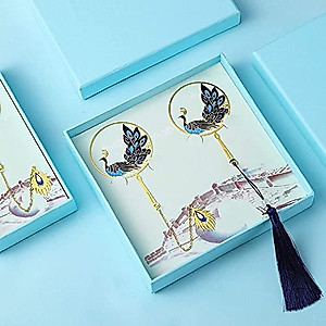 YHDCL Bookmarks Reading Page Markers Tassel, Peacock Creative Bookmark Chinese Style ClassicalBookmark Exquisite Crafts The Best Gift for Readers Women and Children Page Markers