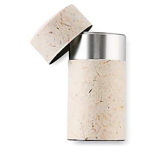 Product of Gifu Japan Japanese Mino Washi Paper Tea Tin Canister - Natural, Airtight Double Lids Storage Container
