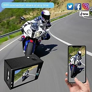 Xilecam Action Camera 4K/20M /WiFi/4*Zoom/2.4 G Remote Control 2 * 1350mAh Battery Waterproof Camera Underwater 131FT/170 Degree Wide Angle Sports Camera (4K+2.4G) X3R