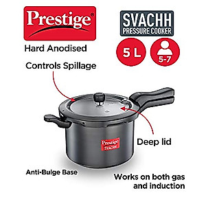 TTK Prestige SVAHA5 Prestige Svachh Pressure Cooker HA 5 L, 5-Liter, Black