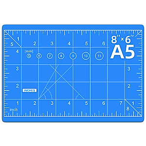 DIYSELF Cutting Mat 8in×6in, Cutting Mats for Crafts, Self Healing Cutting Mat A5, Cutting Mat for Sewing, Fabric Cutting Mat Double Side, Craft Mat for Desktop, Rotating Cutting Mats for Quilting