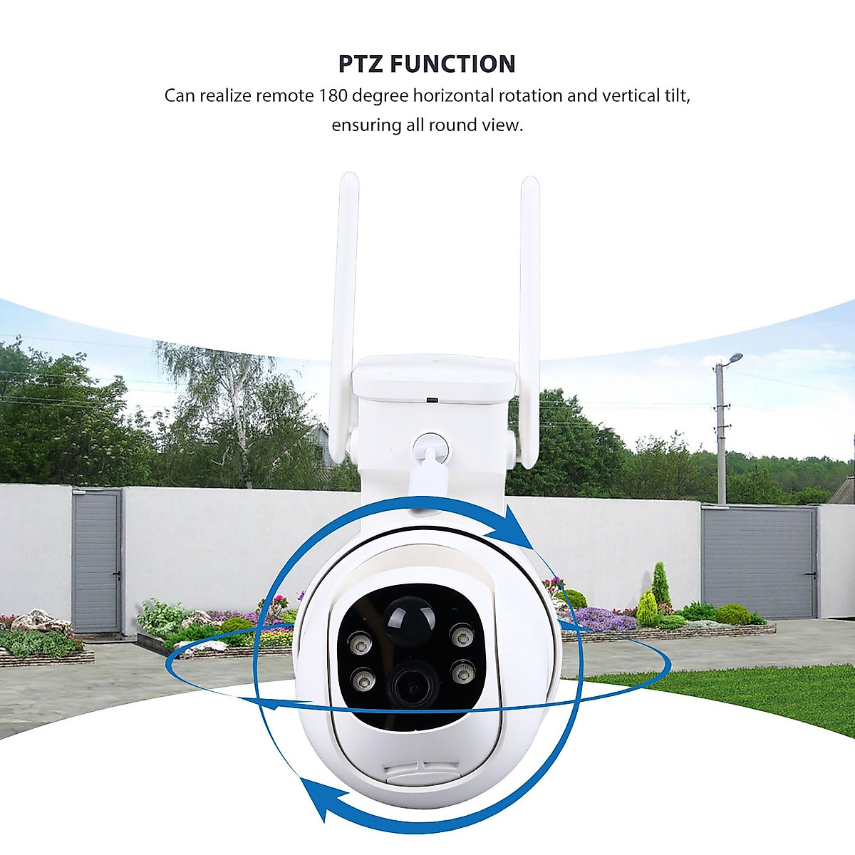 Dioche Security Cameras Wireless Outdoor Solar Battery Powered, 2K HD Image Wireless Waterproof Outdoor Security Camera with Night, PTZ Function