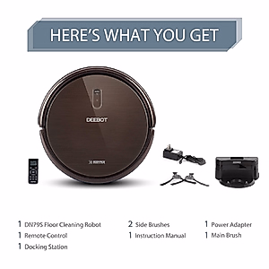 ECOVACS DEEBOT N79S Robotic Vacuum Cleaner with Max Power Suction, Upto 110 Min Runtime, Hard Floors and Carpets, Works with Alexa, App Controls, Self-Charging, Quiet