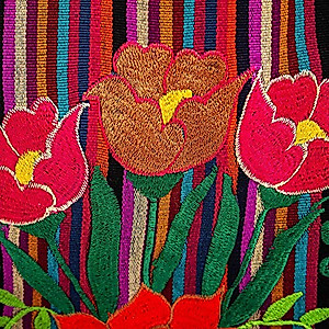 NOVICA Night Poppies Cotton Shoulder Bag