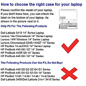 Honeymoon Protective Case Cover Compatible with Dell Latitude 3410/3420 14 Inch[Not fit Dell Latitude 3450/3460/3470/3480/3490],PU Leather Folio Protective Hard Shell Case Accessories,S011-Blue