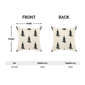 CXMEIFLY Christmas Pillow Covers 20x20 Inch Set of 2 White Black Christmas Tree Decor Throw Pillows Winter Xmas Holiday Outdoor Cushion Cases for Couch Bed Decorations