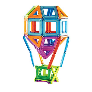 Guidecraft PowerClix Frame Magnetic Building Blocks Set, 100 Piece Magnetic Tiles, Stem Educational Construction Toy