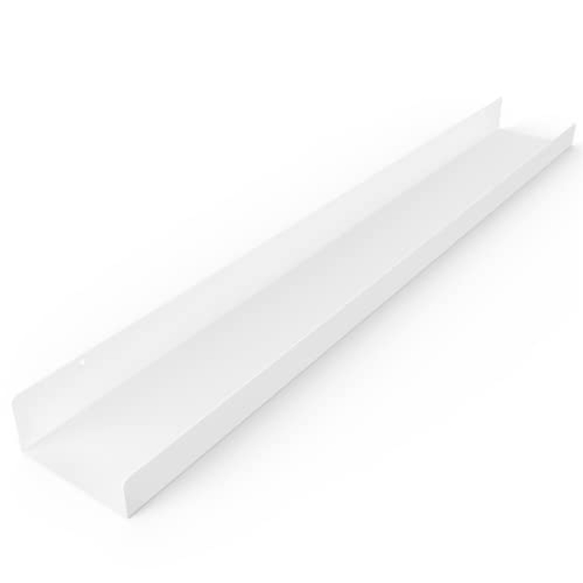 DIY CARTEL Made in USA Floating Metal Wall Shelf Picture Ledge - USA Manufactured Steel - Industrial Heavy Duty Modern Farmhouse Rustic Designed Shelf (36in White)