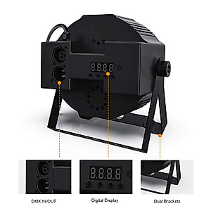 Missyee 18 RGB LED DJ Stage Uplight -DMX Control Sound Activated with Remote Control and 7 Modes LED for Wedding, Events, Christmas and Halloween Music Disco Party -R&D in USA -4 Pack
